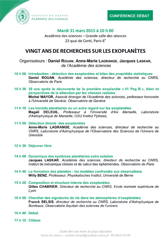 Vingt ans de recherches sur les exoplanètes - Observatoire de Paris ...